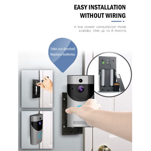 Quality 1080P Resolution Wifi Network Wireless Camera Intercom Smart Tuya Doorbell for for sale