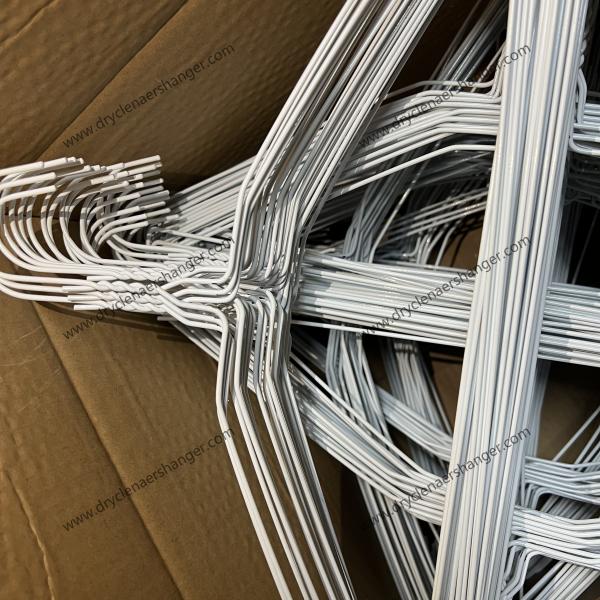 Quality 40cm White Color Plastic Coated Wire Hanger PVC CE Certification for sale