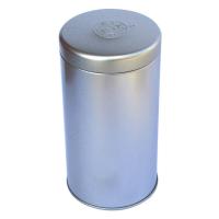 Quality Plain Tea Tin Box Coffee Tin Canister Sliver Tin Container with Embossing on Top for sale