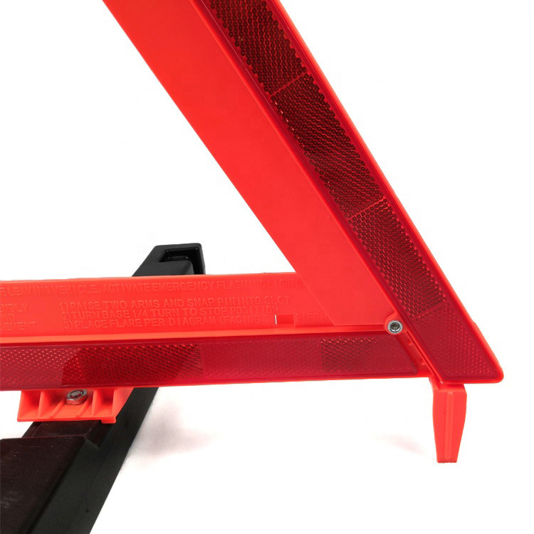Quality 3 Pcs Double Faced Safety Triangle Orange Warning for Roadside Protection Gear for sale