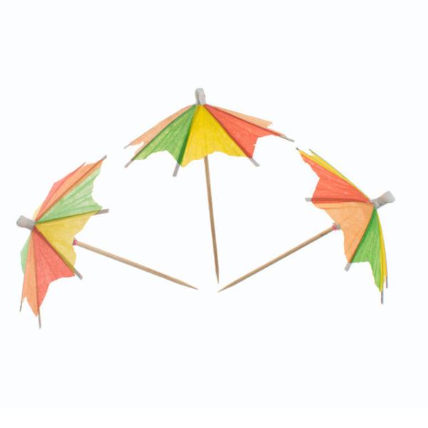Quality Disposable Wooden Umbrella Toothpick for Cocktail Decoration Bambus Heart Paper Drink for sale