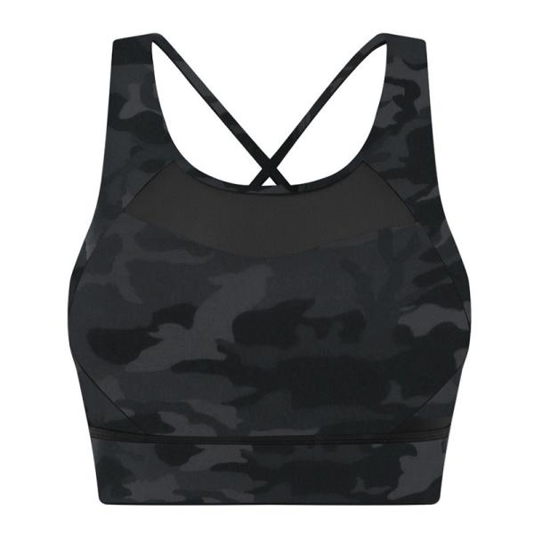 Quality Camouflage Mesh High Impact Adjustable Sports Bra Fast Dry for sale