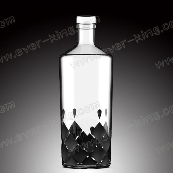 Quality Empty Square Glass Fancy Rum Bottles 1000ml For Liquor for sale