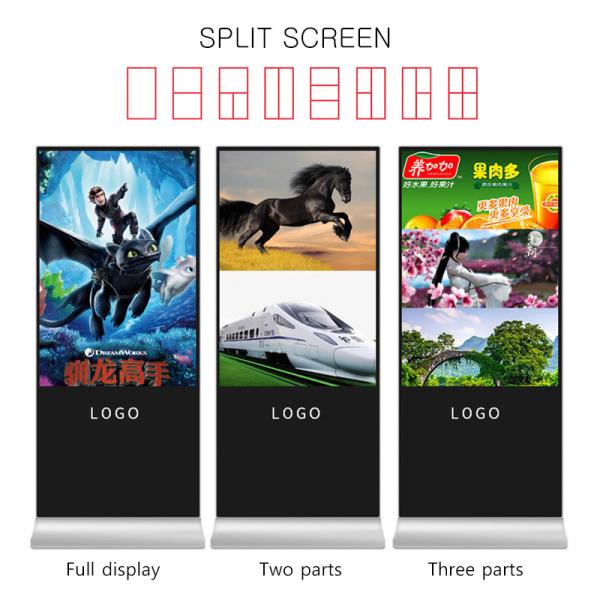 Quality 1920x1080P FHD Resolution Floor Standing Lcd Digital Signage Display With 500cd for sale