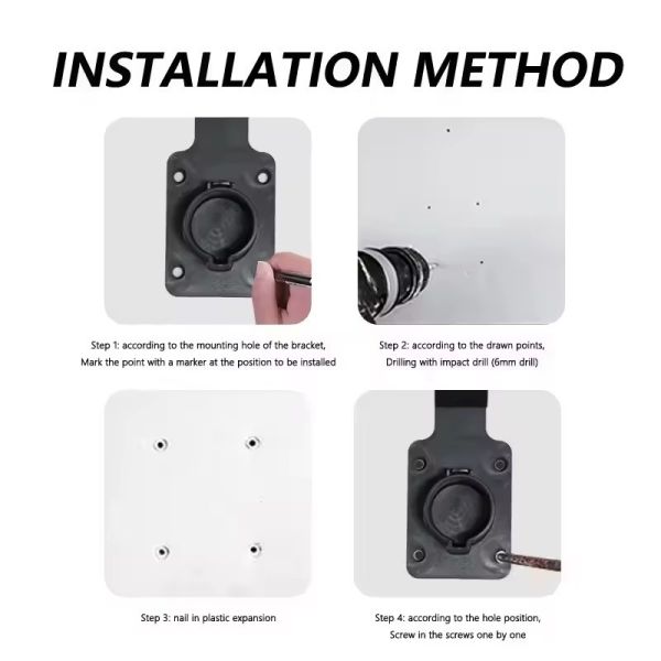 Quality 1EV Charger Plug Holder Coded Lock Dummy Socket Wall Mounted Ev Charging Cable for sale