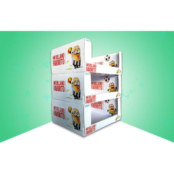 Quality 4 Colors CMYK Minion PDQ Cardboard Trays With Stackable Design for Kid Drink for sale
