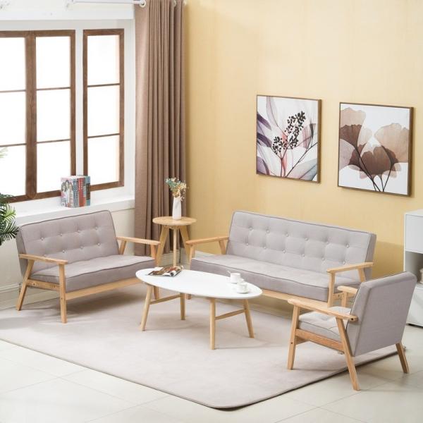 Quality Small Apartment Home Living Room Corner Sofa in Modern Minimalist Style with Original Solid Wood Frame and Nordic Fabric for sale