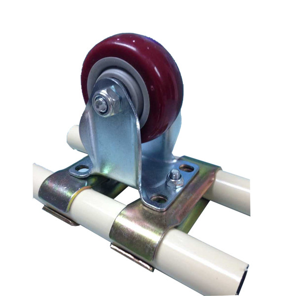 Quality ABS Coated Pipe Clamp Steam Pipe Fittings Swivel Top Plate Caster Connecting for sale
