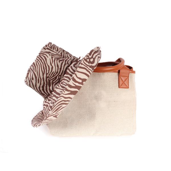 Quality Big Brim Zebra Print Organic Cotton Bucket Hat for sale