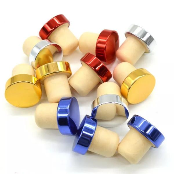 Quality Aluminum T Shape Top Bar Top Stopper for Customized Shape Glass Bottles Wood Engraved for sale