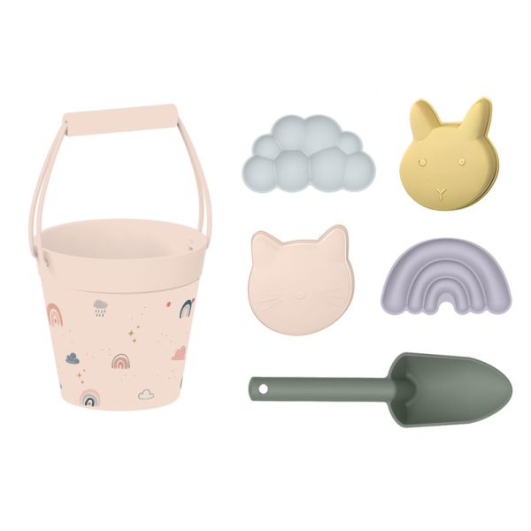 Quality Hot Selling Sand Molds Set Kids Toys Silicone Beach Bucket Set Toy Making lifetime memories one beach trip at a time! for sale
