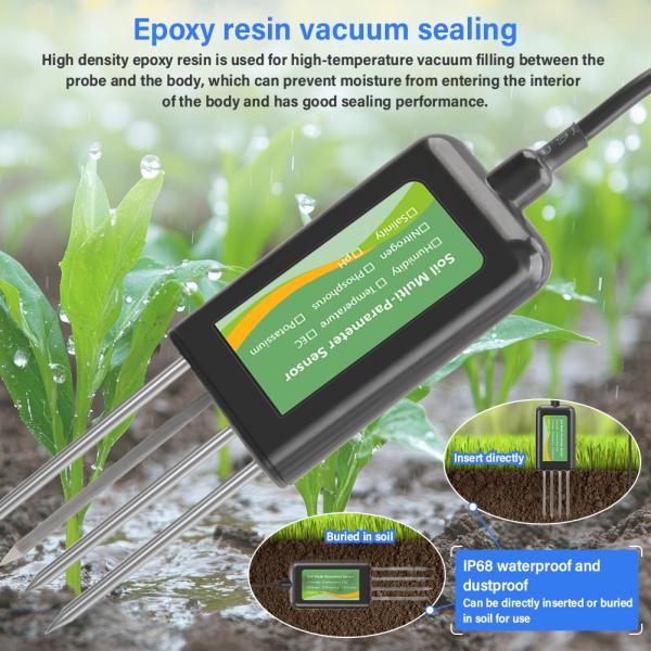 Quality Smart 8-in-1 Soil NPK EC PH Temperature Moisture Sensor USB Multi-Parameter for sale