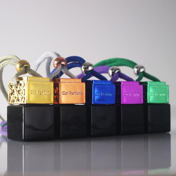 Quality Empty Muti Color Car Perfume Glass Bottle , Hanging Car Diffuser Bottles With for sale