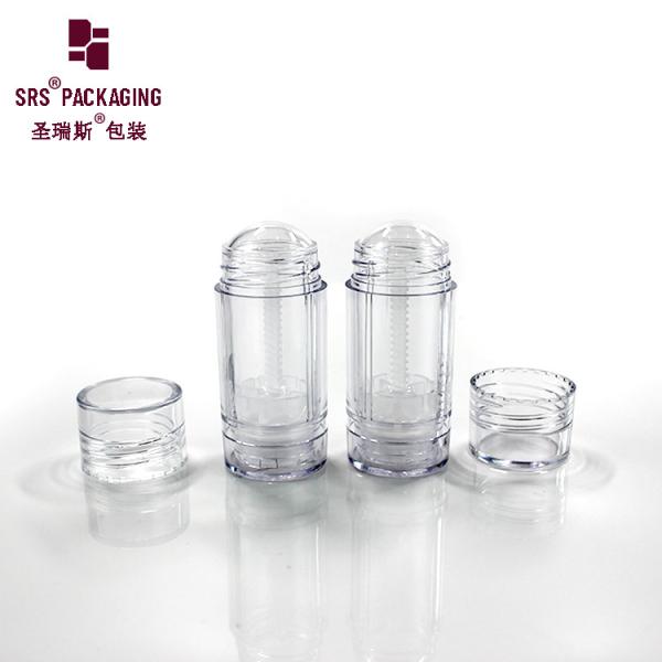 Quality D042 round shape plastic transparent empty deodorant container for sale