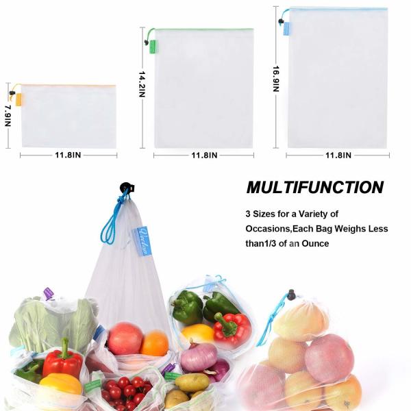 Quality SEDEX 4P SA8000 Nylon Mesh Drawstring Bags Reusable 25cm For Grocery Shopping for sale