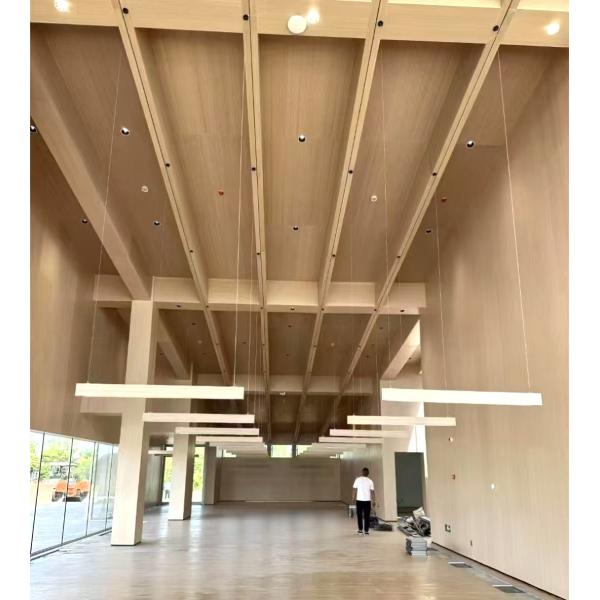 Quality Bamboo Veneer Aluminum Acoustic Metal Wall Panels Microperforated for sale