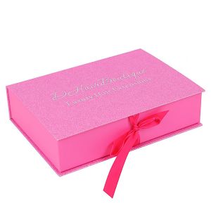Quality Recyclable Pink Custom Hair Bundle Packaging Glitter Paper With Satin Lining for sale