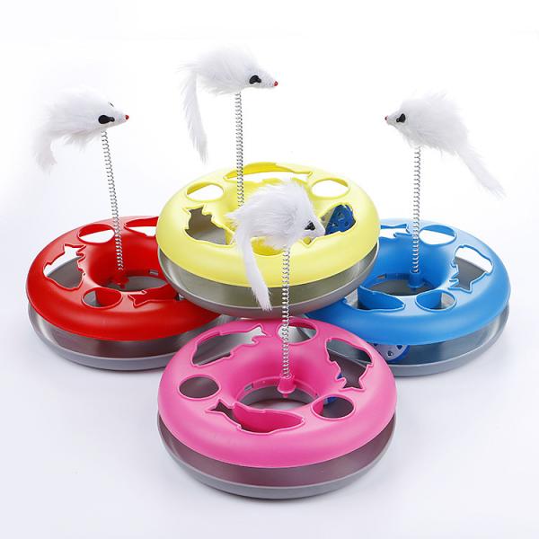 Quality Many Colors PP Round Spring Intelligent Cat Scrarchhing Toys for sale