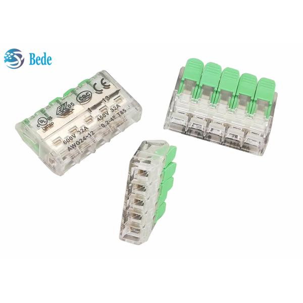 Quality Spring Lever Quick Connect Terminal Block 5 Way 450V 32A OJ265 for sale