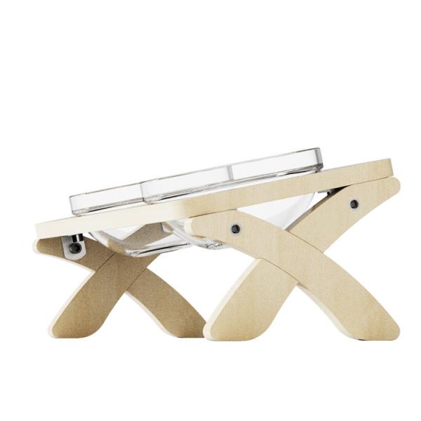 Quality Raised Cat Dog Feeding Bowl with Stable Bamboo Wood Stand for sale