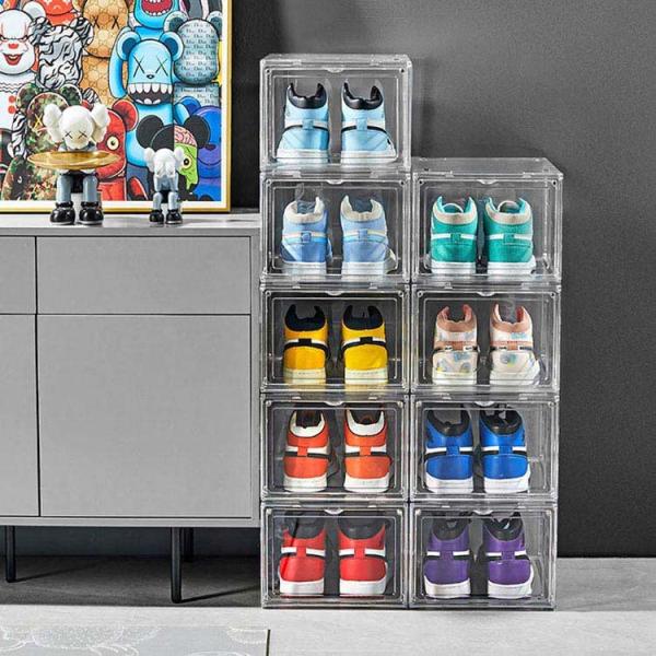 Quality Front Open Clear Shoes Box With Custom Logo Transparent for sale