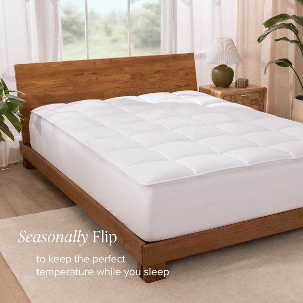 Quality Feather and Down Home Textile Products Mattress Topper Designed with 75 Percent Duck Feather and Down for Restful Sleep for sale