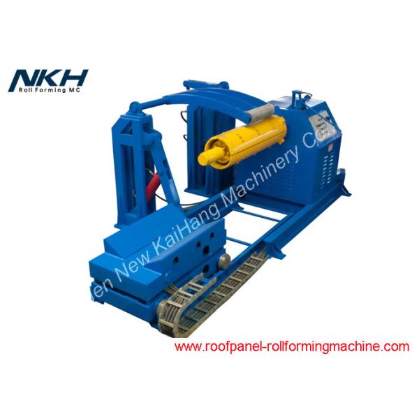 Quality Hydraulic de-coiler with coil car for 1500mm wide coil width roofing/ deck machine/ cut to length line, 10mt capacity for sale