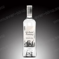 Quality Empty Customized Logo Round Tequila Glass Bottle Frosted 700ml for sale