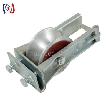 Quality 20KN Transmission Line Earth Wire Grounding Conductor Stringing Pulley Block for sale