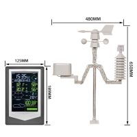 Quality Outdoor Temperature And Humidity Sensor Color Screen Weather Station With Wind for sale