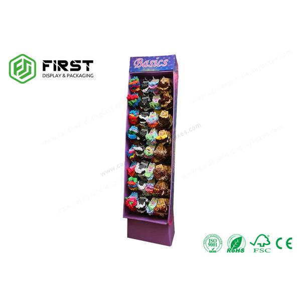 Quality Easy Assembly Cardboard Advertising Stand Customized Floor Display With Plastic for sale