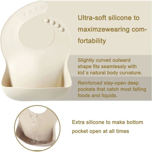 Quality Waterproof Silicone Bibs for Babies & Toddlers for sale