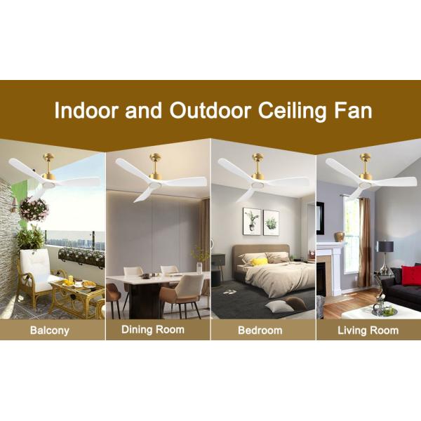 Quality 52 Ceiling Fan With Dimmable Light ABS Warm White Natural White Cool White for sale