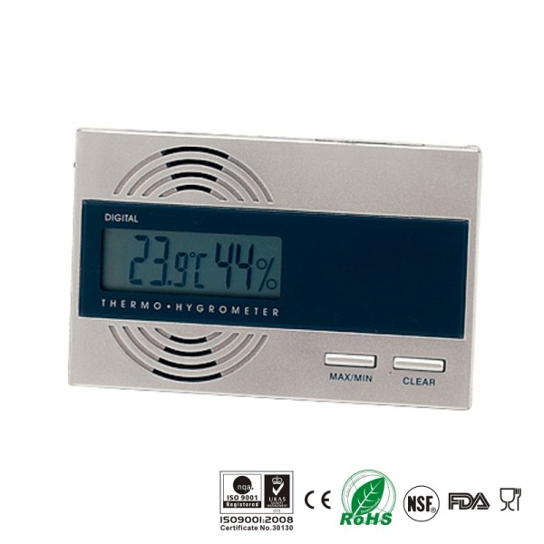 Quality LCD Desktop 3V Battery 90% RH electronic Humidity Thermometer for sale