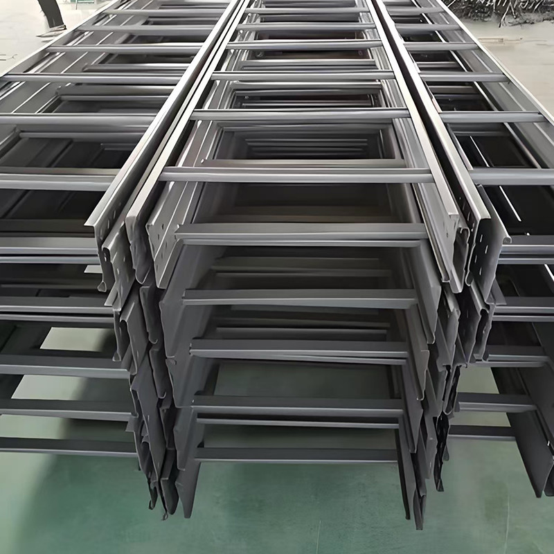 Ladder type cable tray showing trapezoidal structure
