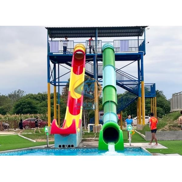 Quality High Durability Fiberglass Pool Slide Straight For Public Outdoor Use for sale