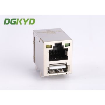 Quality Integrated Tab Up RJ45 USB Network Connector with usb 2.0 for PCMCIA Net Card for sale
