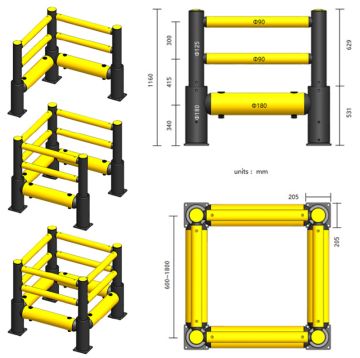 HC-3 Building Post Safety Barrier Warehouse flexible anti-collision system FS-2023A