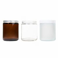 Quality 100ml 250ml 500ml Empty Amber Candle Jars Custom Label Glass Candle Jars With for sale