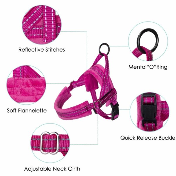 Quality Soft Choke Free Puppy Nylon Dog Harness Flannelette Lining Reflective Eco Friendly for sale