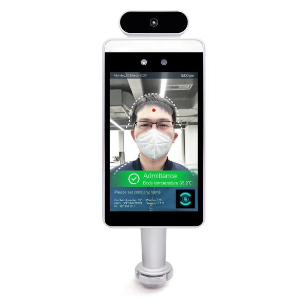 Quality 4 Cores CPU Face Recognition Thermometer Access Terminal Smart 8 Inch IPS LCD for sale