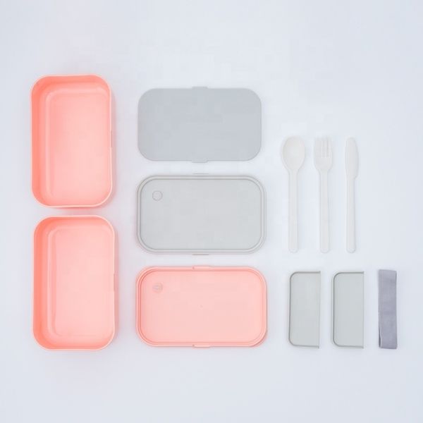 Quality 2000ml Plastic Food Grade Original Kids Stackable Lunch Bento Box Set with Bag for sale