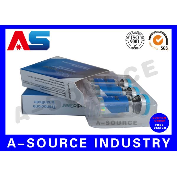 Quality Anti - Fake Peptide Injection Laser 10ml Vial Storage Boxes Panton Blue And White Color H-G-H / HCG package box for sale