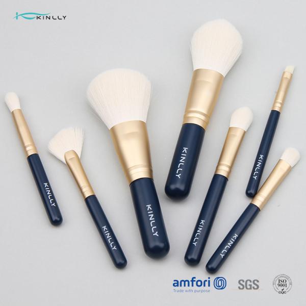 Quality 7PCS Navy Blue Paper Box Mini Makeup Brush Set for sale
