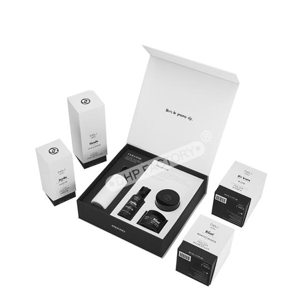 Quality Luxury White Magnetic Custom Boxes Cosmetic Packaging Boxes With Plastic Insert for sale