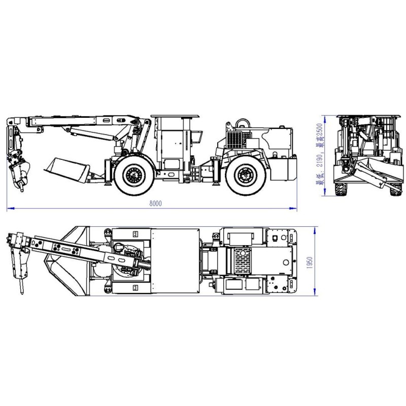 Diesel Power Hydraulic Underground Mining Scaler Tunnel Loose Rock Scaler Scaling Rig