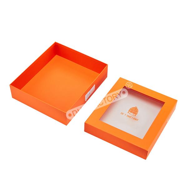 Quality Orange Color Pvc Window Paper Box Custom Rigid Box Packaging With Large Space for sale