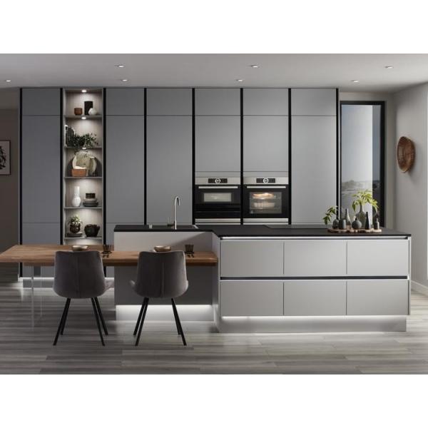 Quality Customize High Gloss Waterproof Fireproof Kitchen Cabinet with Quartz Stone for sale