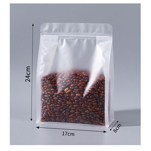 Quality Customizable Frosted Stand-Up Pouch square bottom Bag For Food Packaging for sale