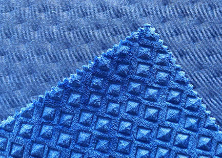 Quality 200GSM Embossed Velvet Fabric / Sofa Polyester Velvet Upholstery Fabric Prussian for sale